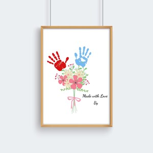 Valentine Mother's Day Craft Handprint Art Birthday Activity Floral ...