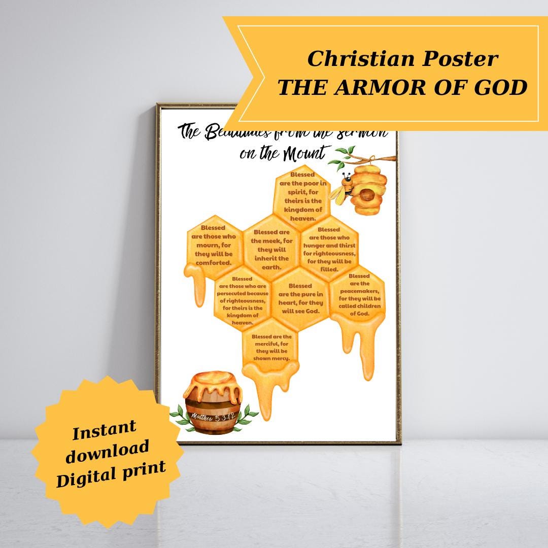 The Beatitudes - Christian Poster | Instant Digital Download | A3/A4 ...