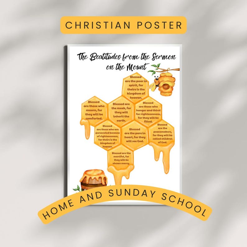 The Beatitudes - Christian Poster | Instant Digital Download | A3/A4 ...
