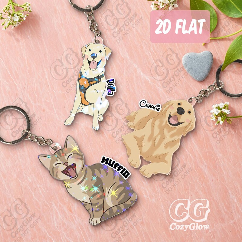 Hologram Pet Keychain - Etsy