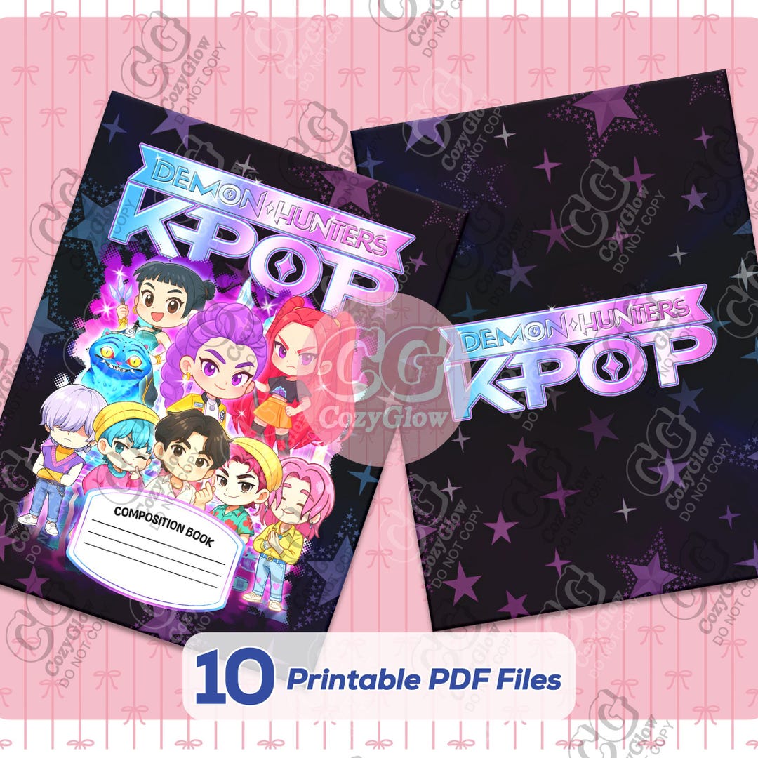 10 Kpop Demon Hunters Composition Notebook Cover PDF, Huntrix ...