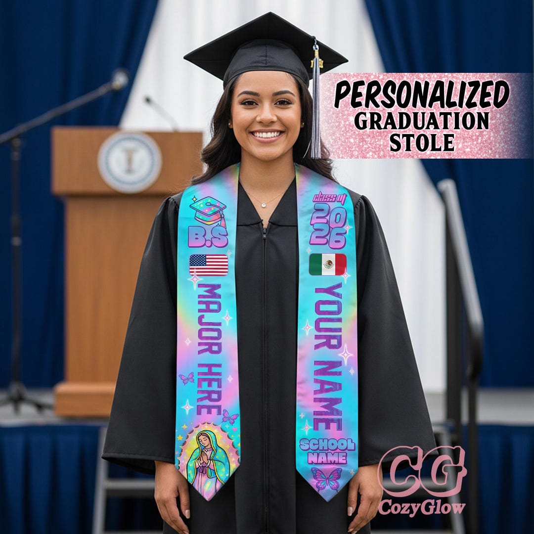 Custom Mexican Graduation Stole, Hispanic Sash, Class of 2026 - Etsy