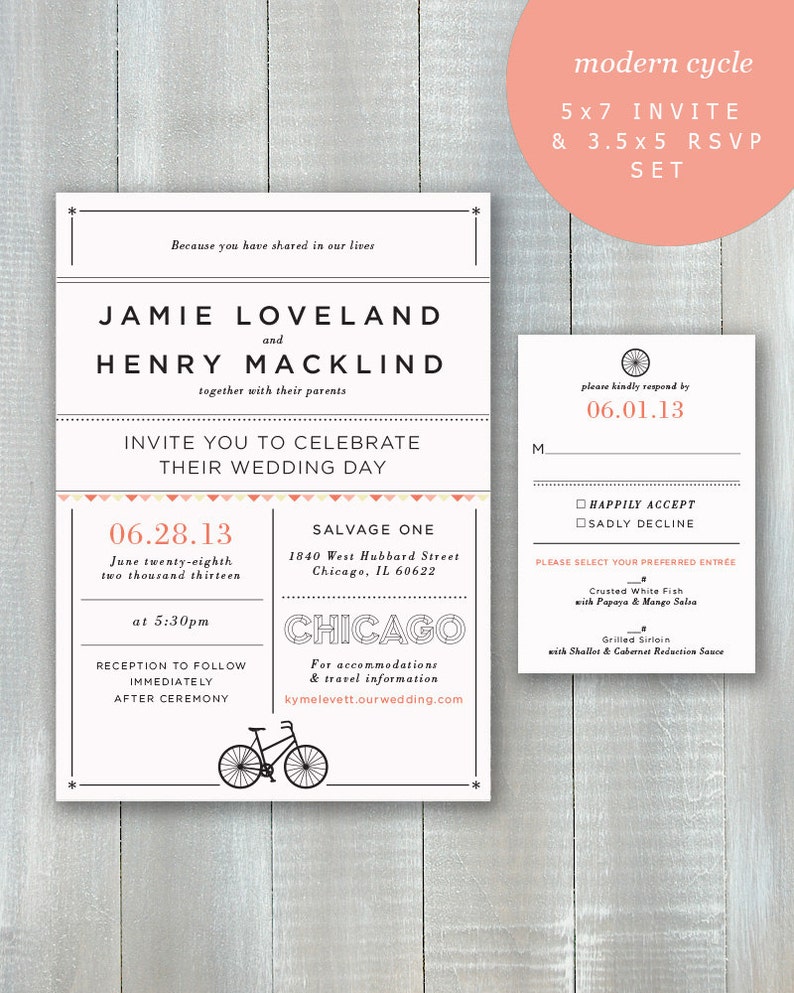 Modern Cycle PDF Invitation Set - Etsy