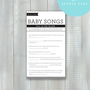 Baby Songs Game PDF - Etsy