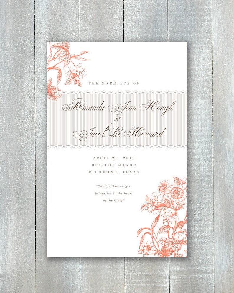 Flowers & Lace Program PDF - Etsy