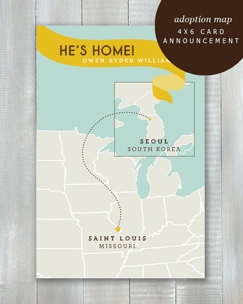Adoption Map PDF Announcement - Etsy