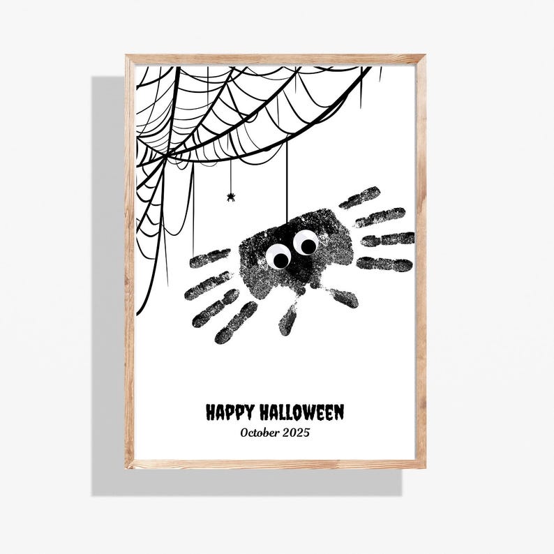 Halloween Handprint Craft Printable | Spider Handprint Art | Preschool ...