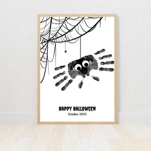 Halloween Handprint Craft Printable | Spider Handprint Art | Preschool ...