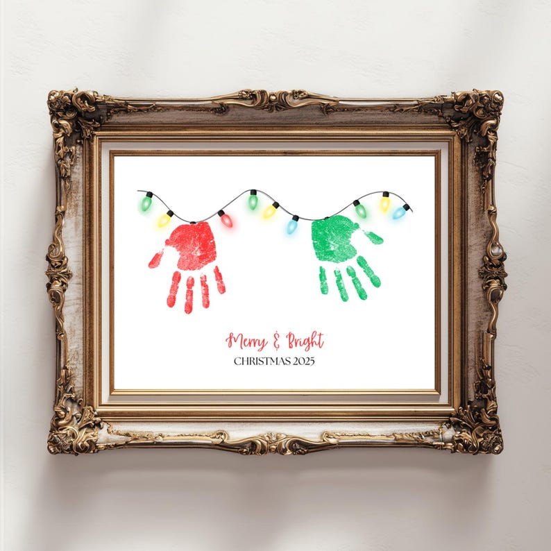 Christmas Handprint Craft – Merry & Bright Christmas Lights Printable ...