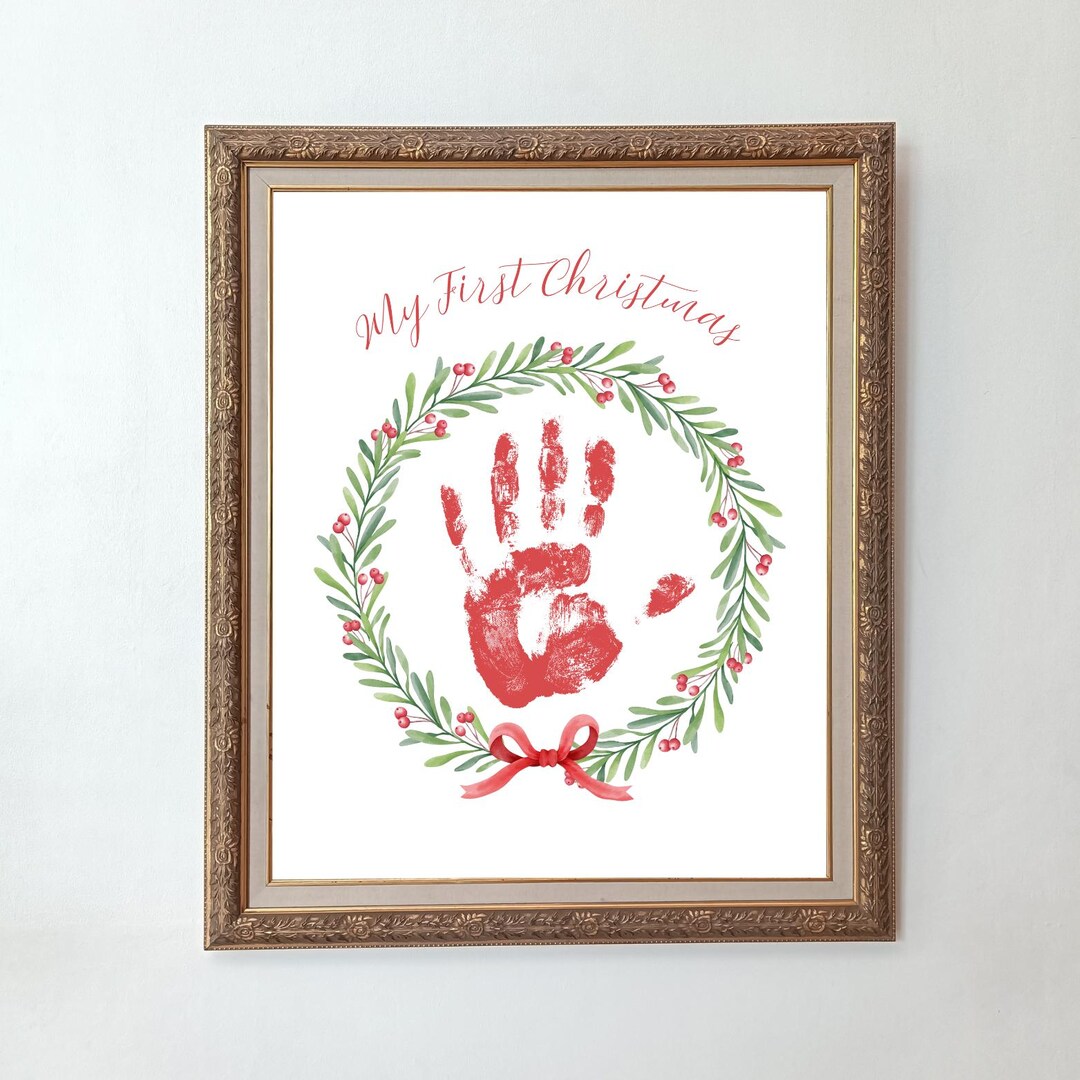 My First Christmas Handprint Craft | Baby’s First Christmas Printable ...