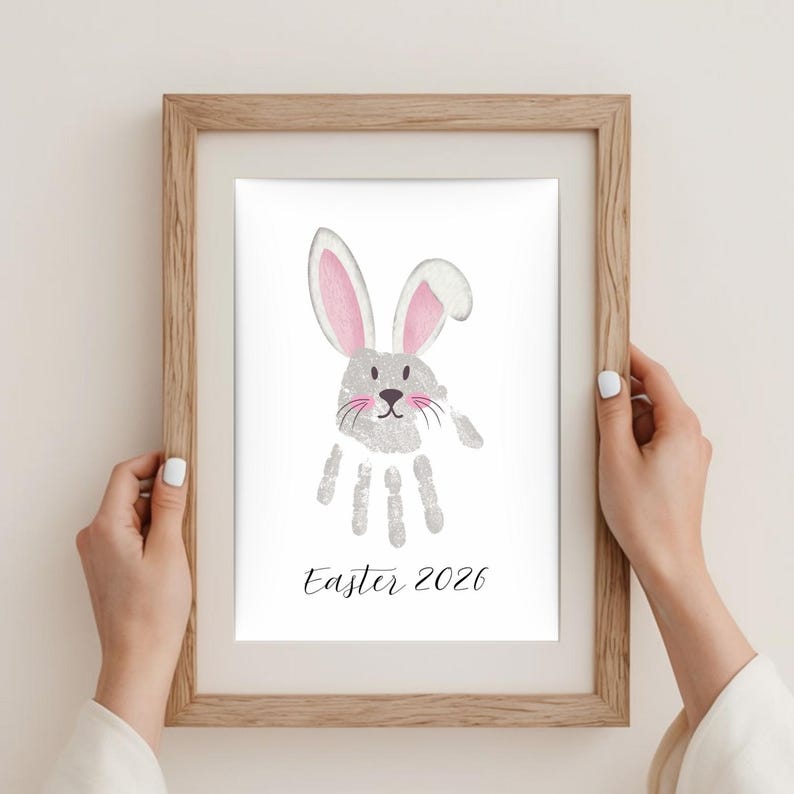 Easter Bunny Handprint Craft Printable | Happy Easter Handprint Art ...