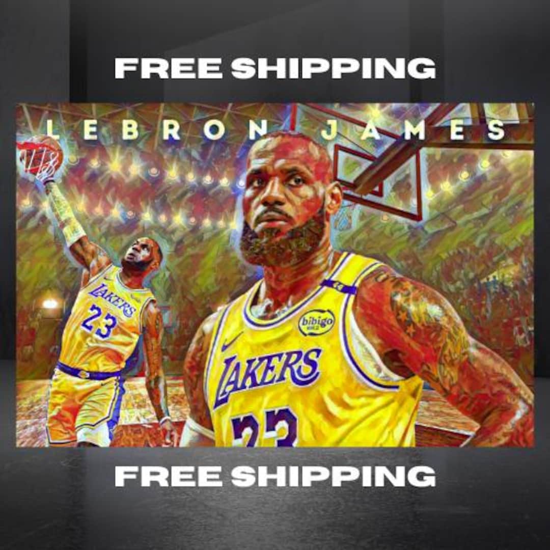 Lebron James Art Poster for Lakers Fans - Matte Finish Basketball Wall ...