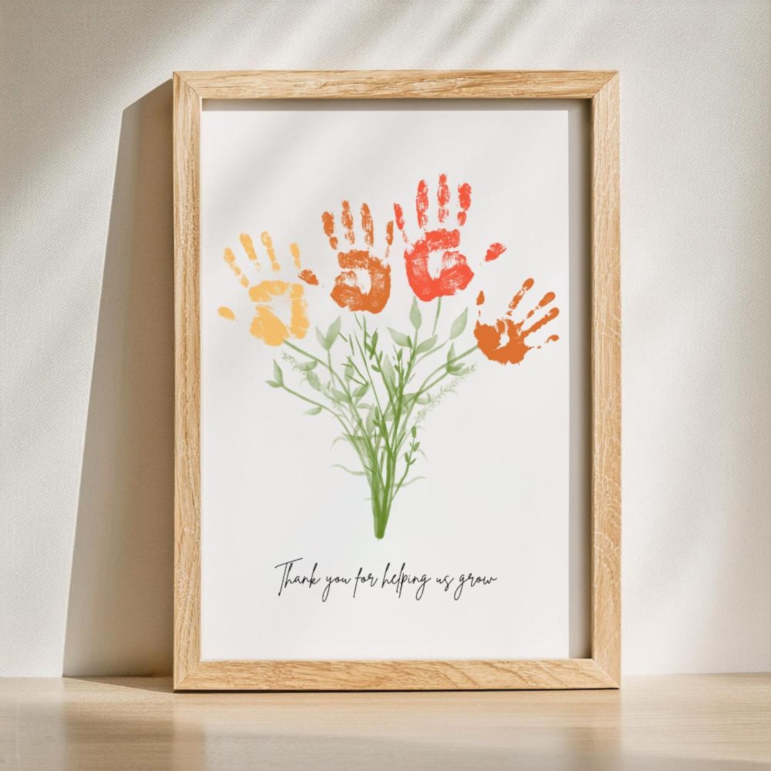 Handprint Love Keepsake Floral Bouquet Mother's Day Gift DIY Craft ...