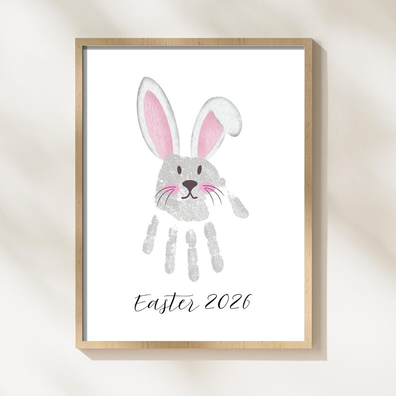 Easter Bunny Handprint Craft Printable | Happy Easter Handprint Art ...