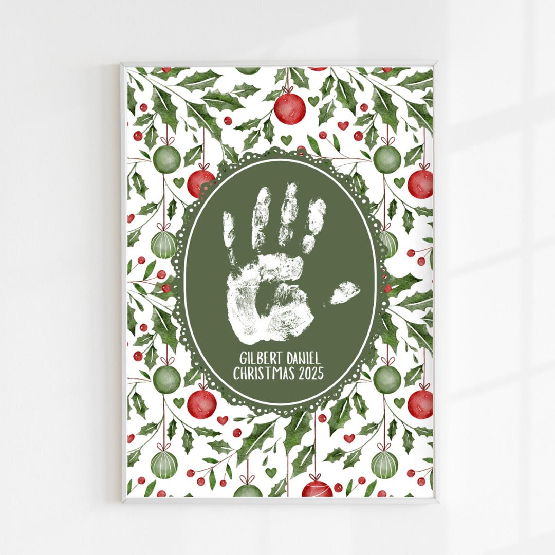 Christmas Handprint Keepsake Printable | 2025 Baby Toddler Holiday ...