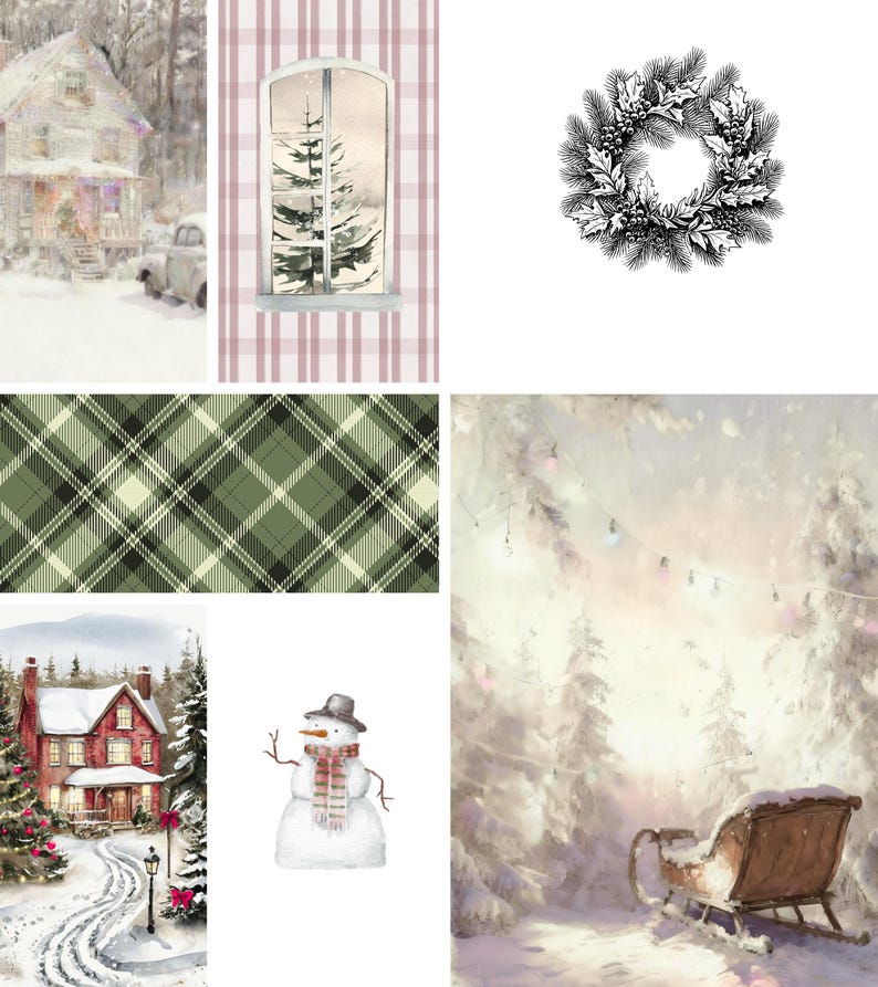 Vintage Christmas Wall Art Bundle | 24 Retro Holiday Prints | Nostalgic ...