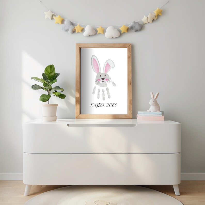 Easter Bunny Handprint Craft Printable | Happy Easter Handprint Art ...