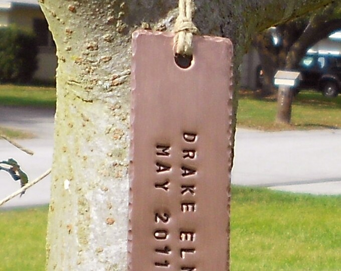 Copper Tree Tags, Custom Hand Stamped, Personalized Tree Markers, Label ...