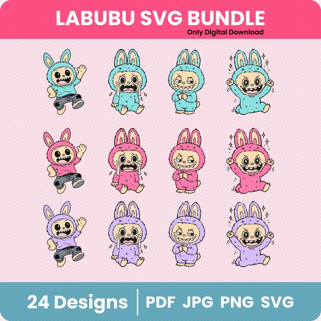 Labubu Character SVG Bundle: Cricut Ready Designs (digital Download) - Etsy