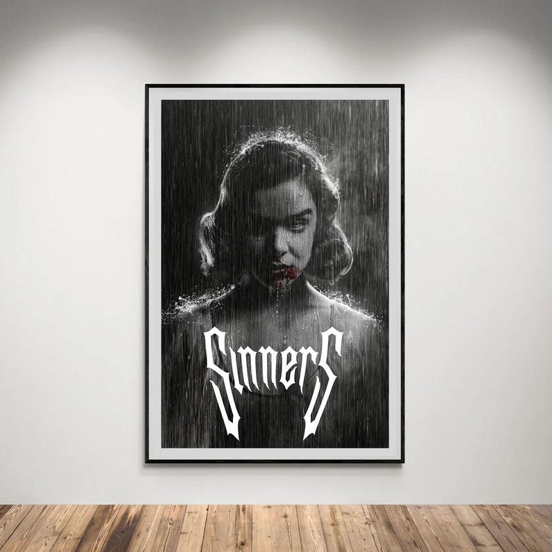 Sinners Hailee Steinfeld Movie Poster, Black & White Horror Wall Art ...