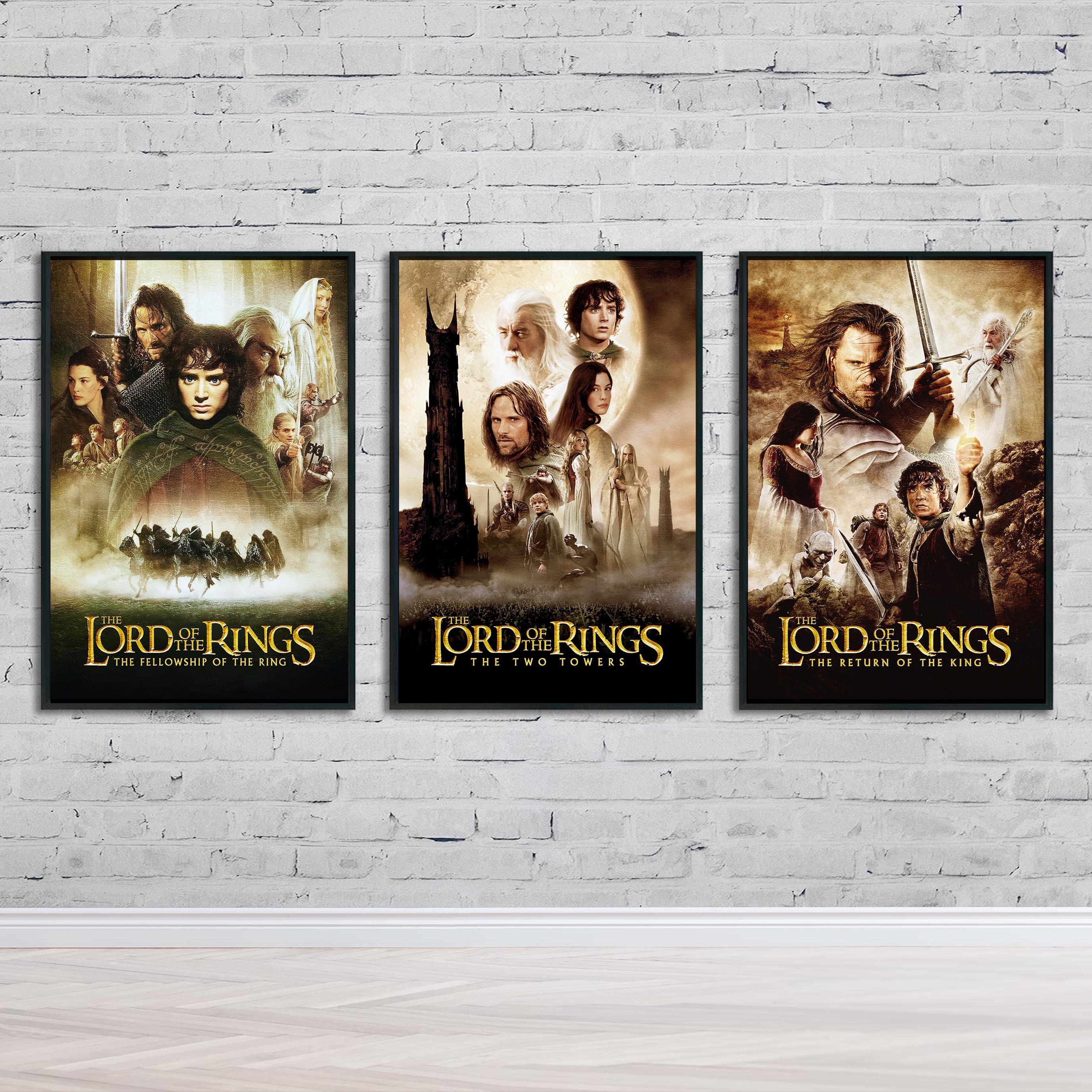 Lord of the Rings Trilogy Movie Poster Set, Fantasy Fellowship of the ...
