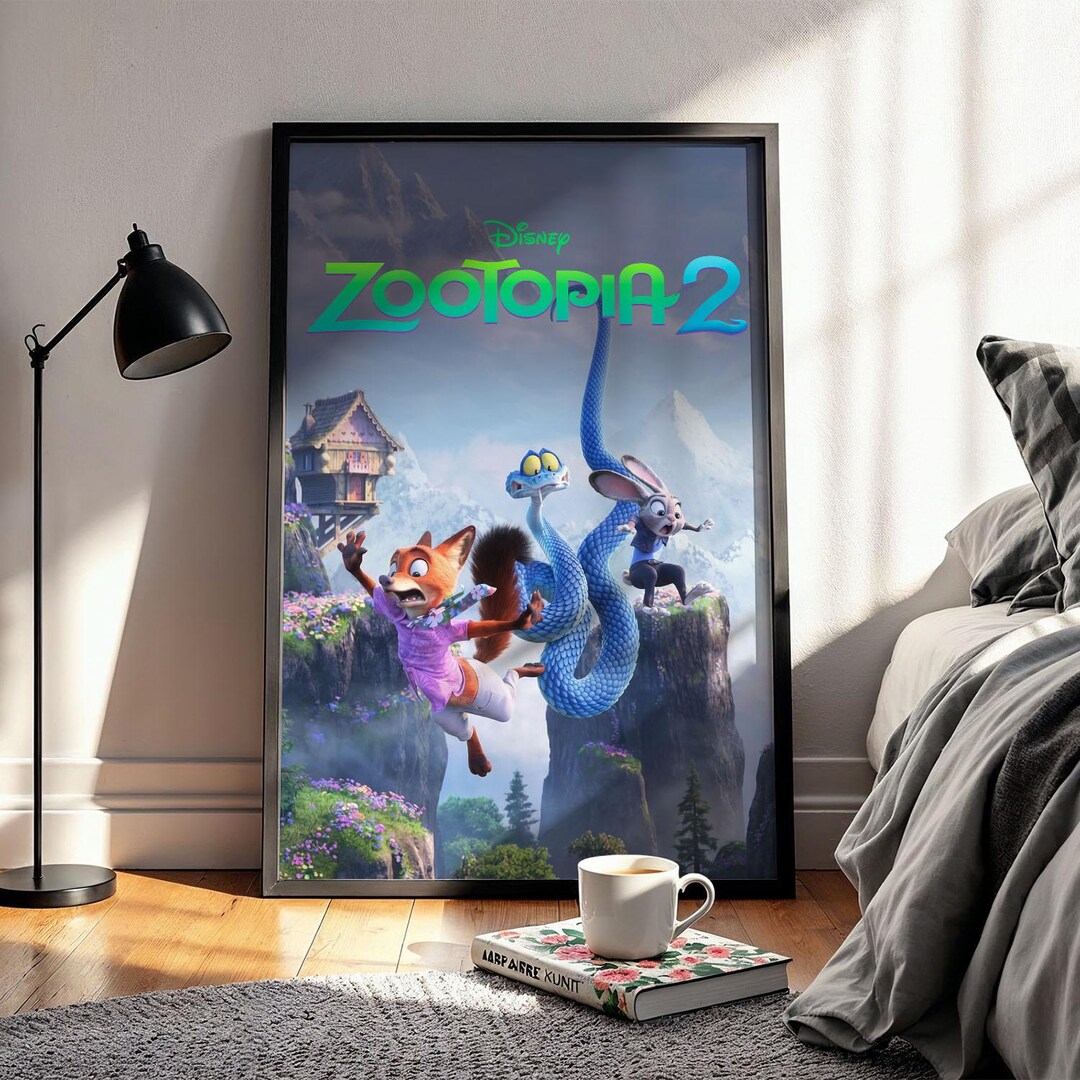 Zootopia 2 Movie Poster, Disney Animals Fantasy Film Art Print, Judy ...