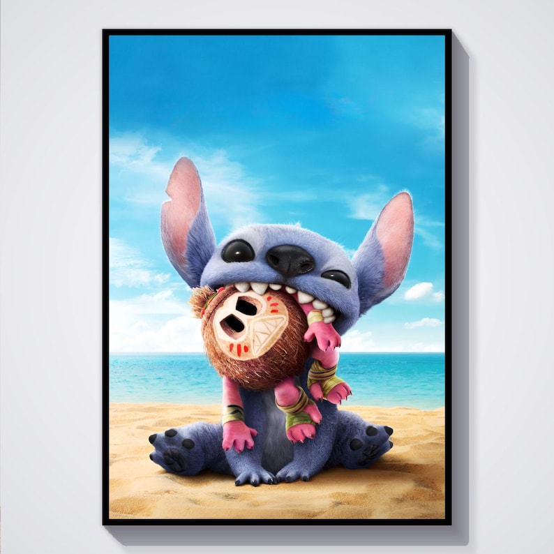 Cute Stitch Movie Poster, Lilo & Stich Live Action Disney Cartoon Wall ...