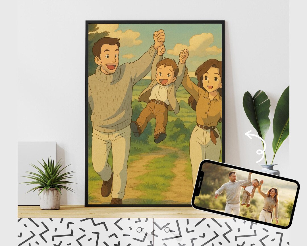 Custom Couple Studio Ghibli Art Style Poster, Transform Your Photos ...
