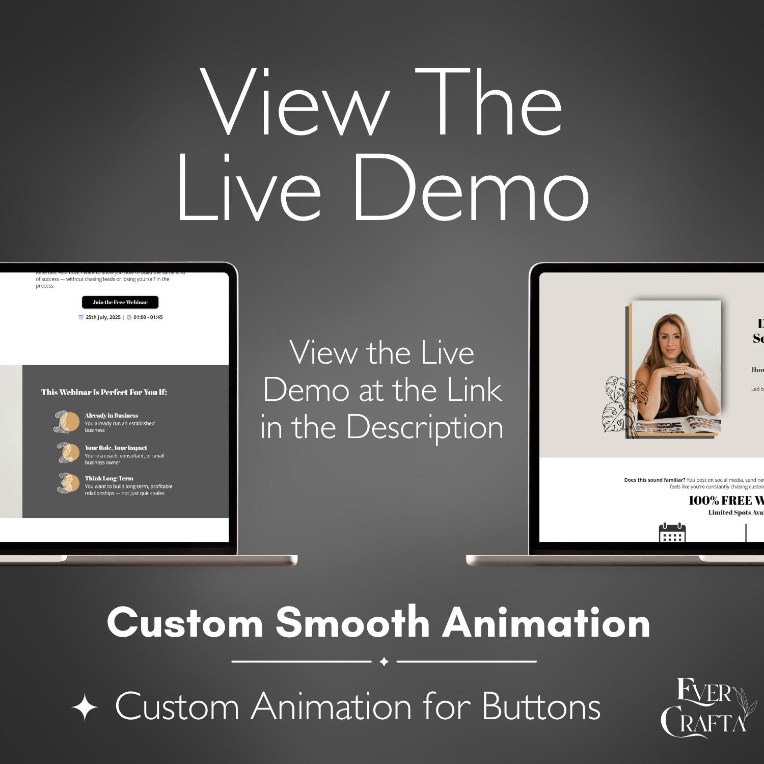 Animated Webinar Funnel: Systeme.io Website Template - Etsy