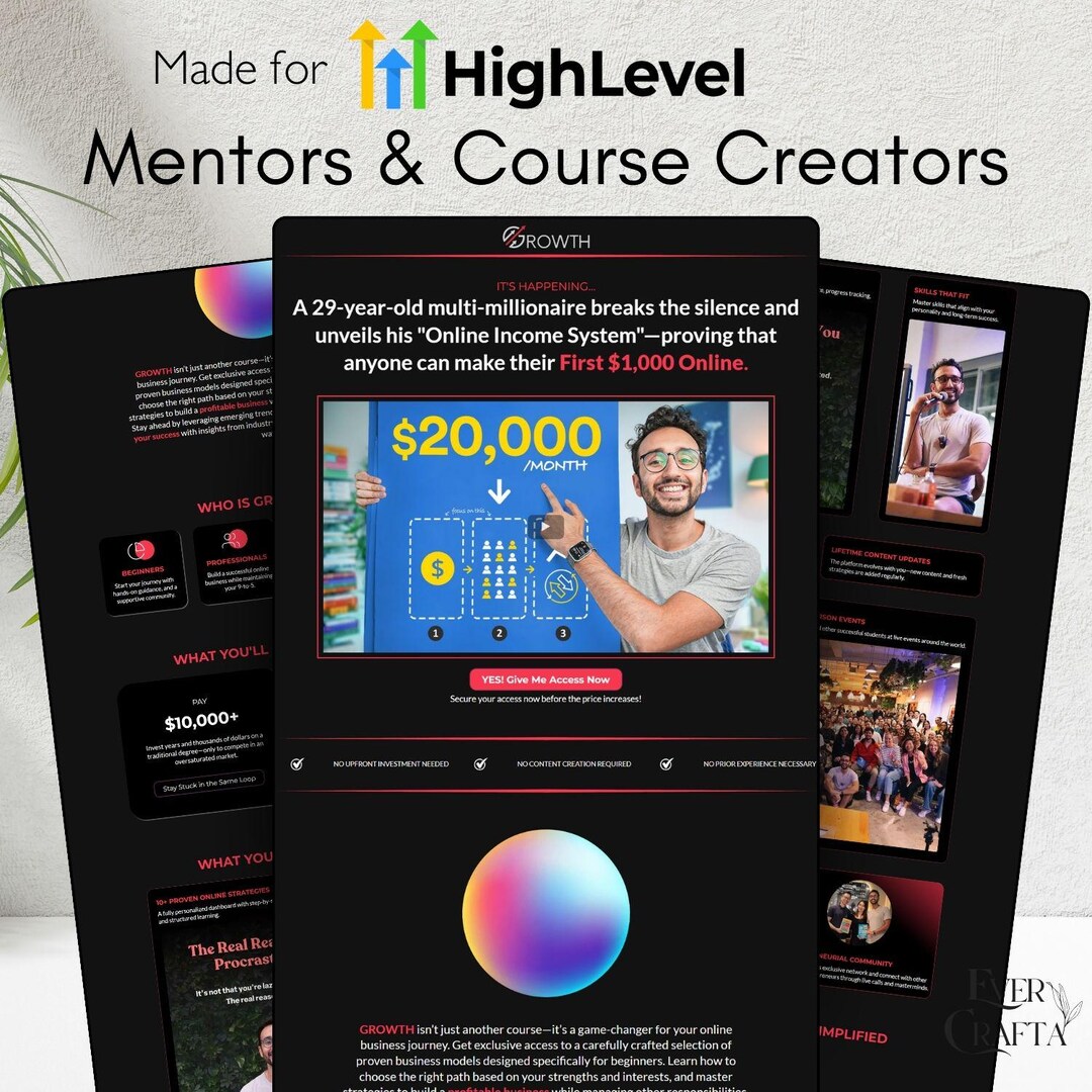 Gohighlevel Funnel Template: Coaches & Mentors Website Design - Etsy