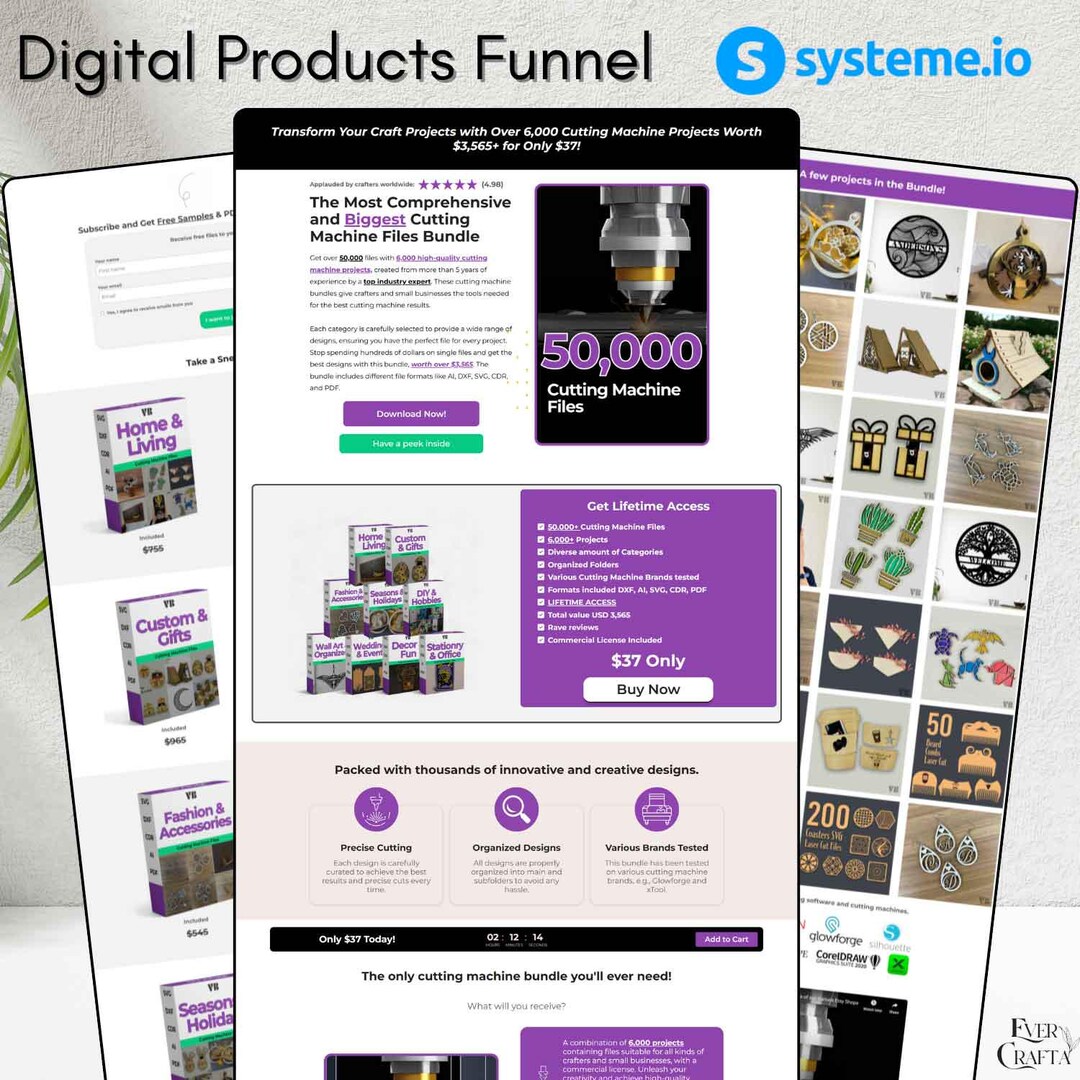 Systeme.io Digital Products Funnel: Website Template - Etsy