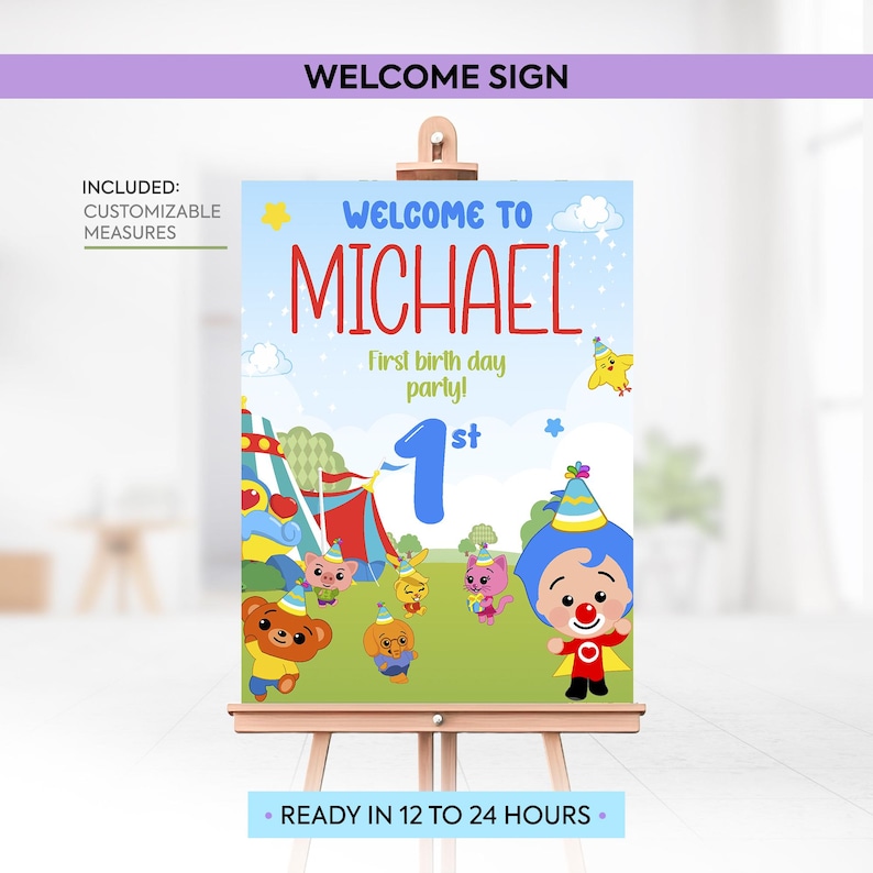 Birthday Welcome Sign Plim Plim , Printable Digital File, Plim Plim ...