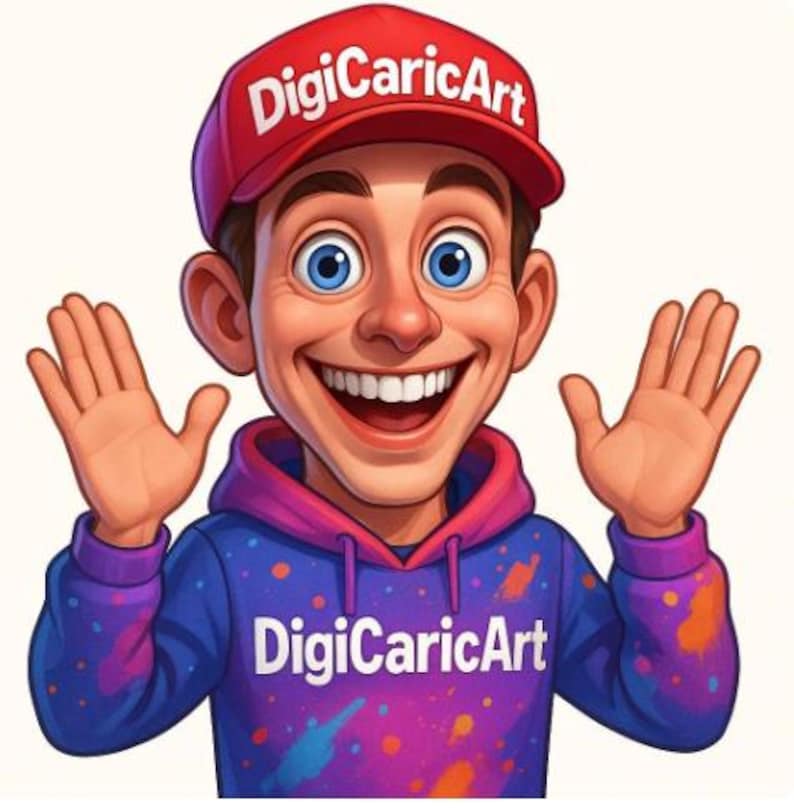 Personalized Christmas Caricature Portrait | Custom (digital Download ...