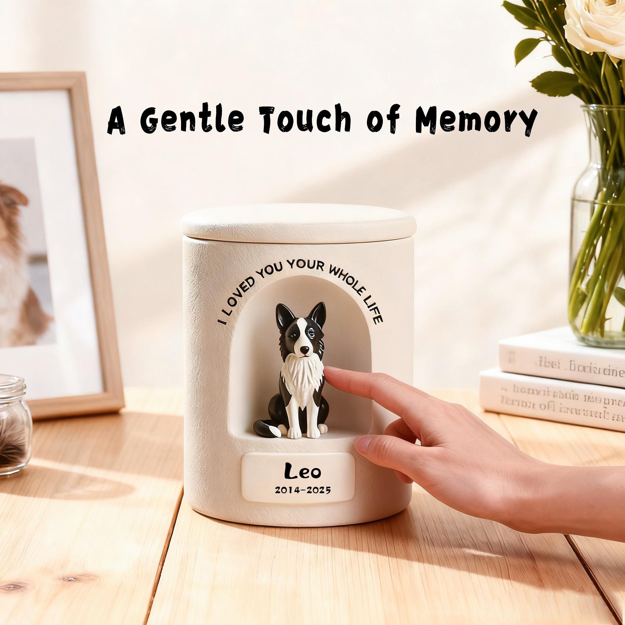 Personalized Dog Urn – Custom Ceramic Pet Portrait Figure With Name ...