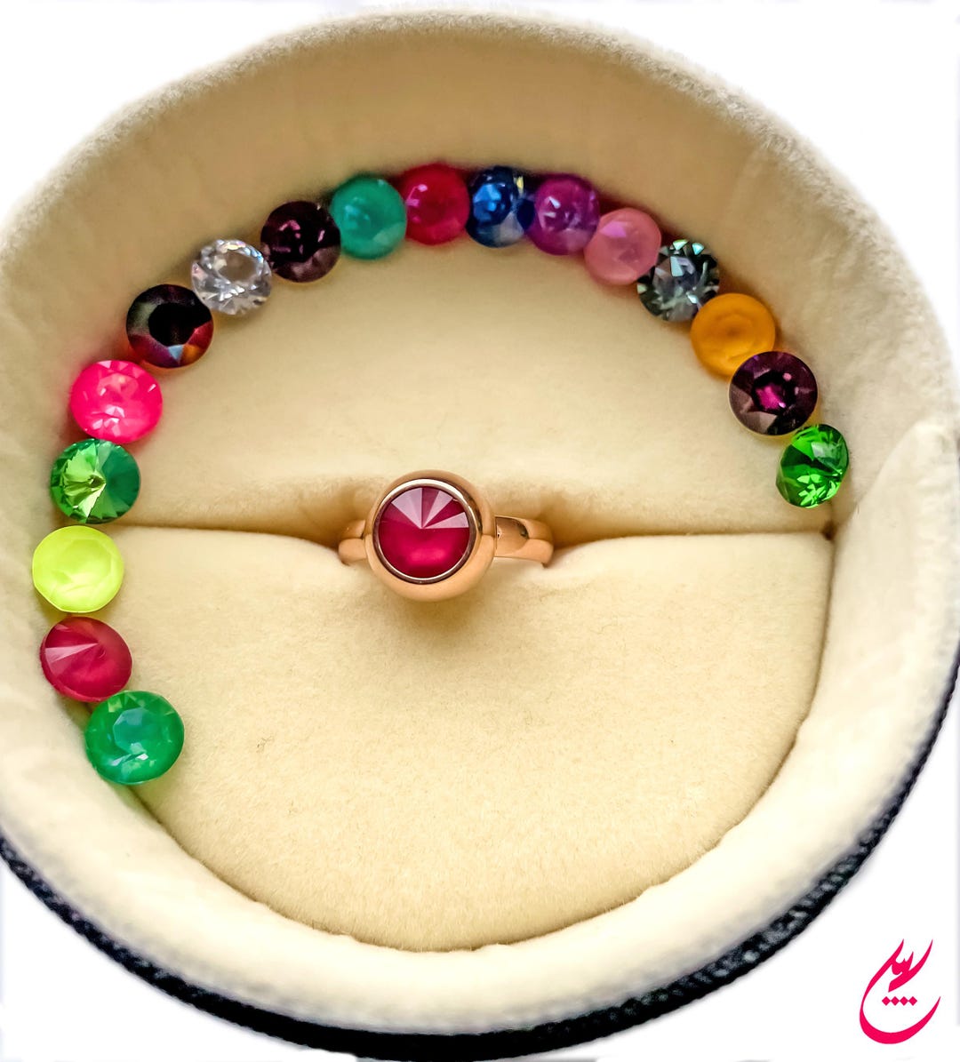 Interchangeable Colorful Crystal Ring-silver/gold/rosegold Rings ...