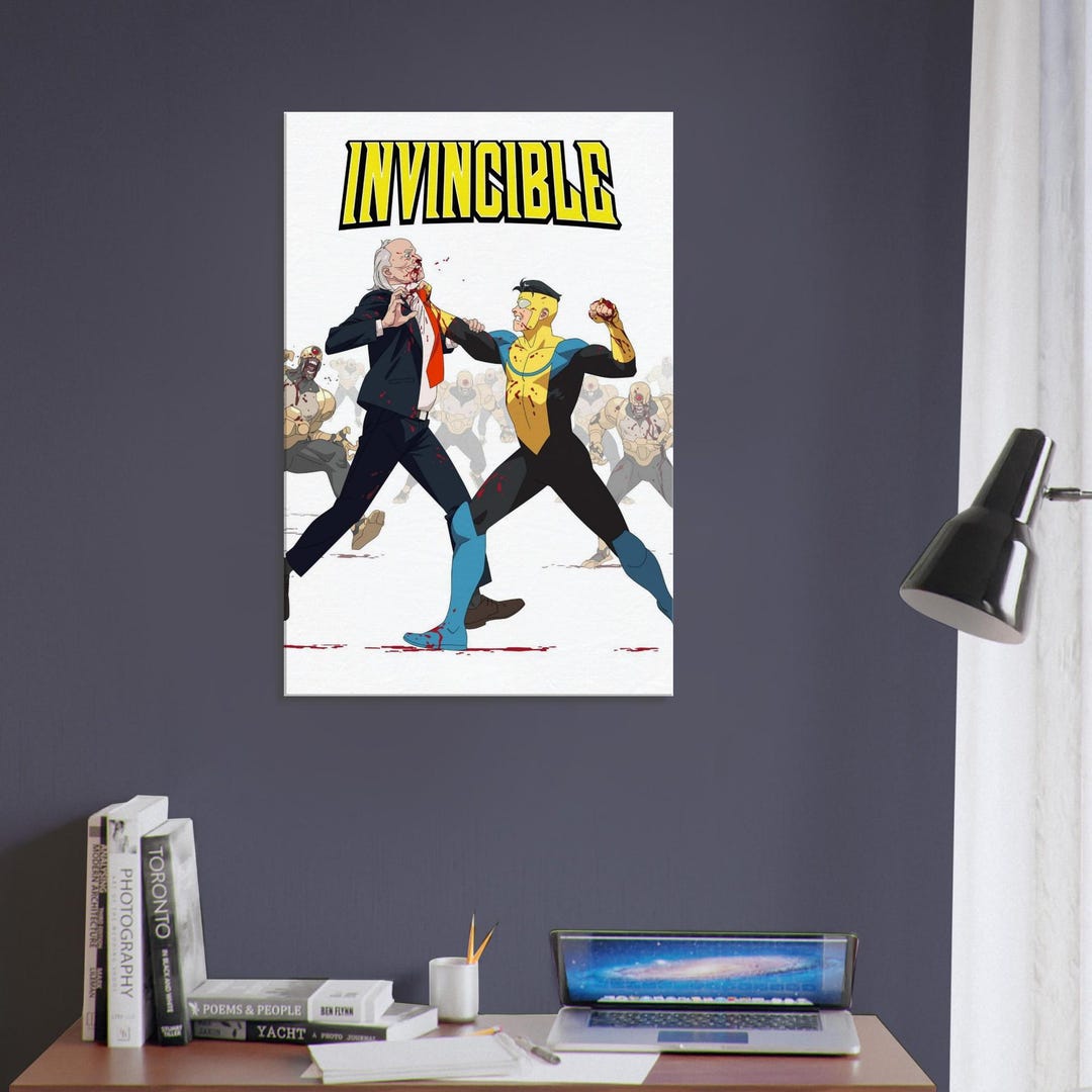 Invincible Comic-inspired Action Canvas Print - Superhero Art for Fans ...
