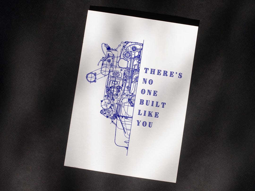 Printable Father's Day Card | Mechanic Engine Line Art Design ...