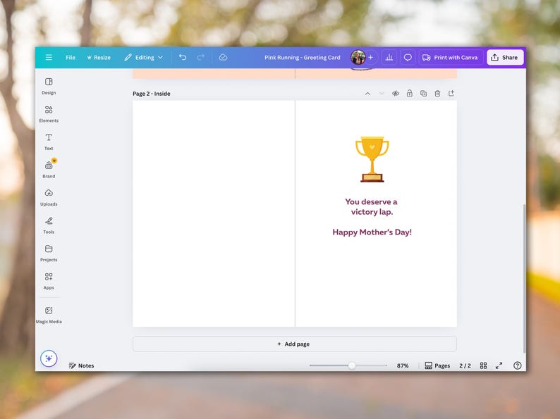 Running Greeting Card | Extra Mile Card | Mother's Day Runner Card ...