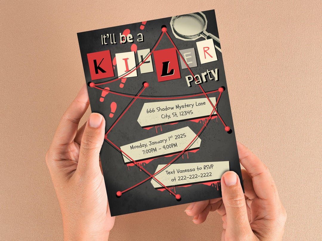 Murder Mystery Party Invitation | Killer Party Digital Invite | Crime Scene Birthday, Halloween ...