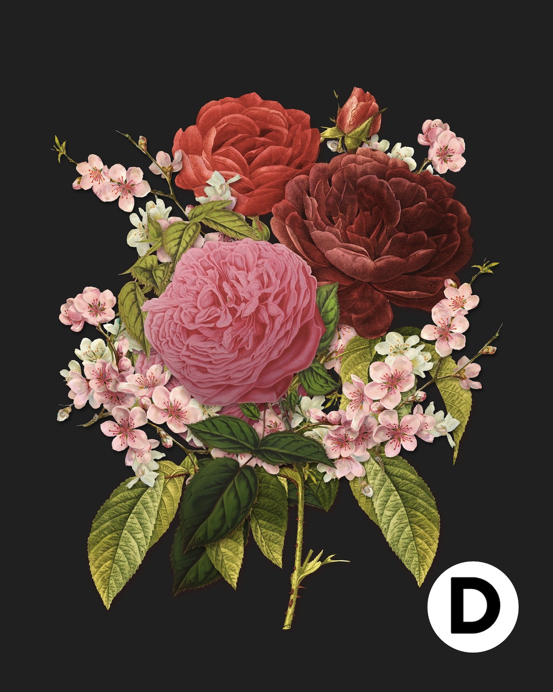 Custom Floral Quote Print Cursive Script Text | Etsy