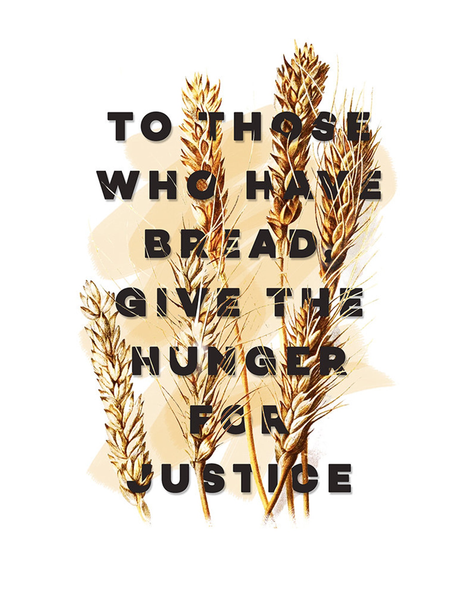 Latin Grace Prayer Social Justice Print Set - "to Those Who Hunger ...