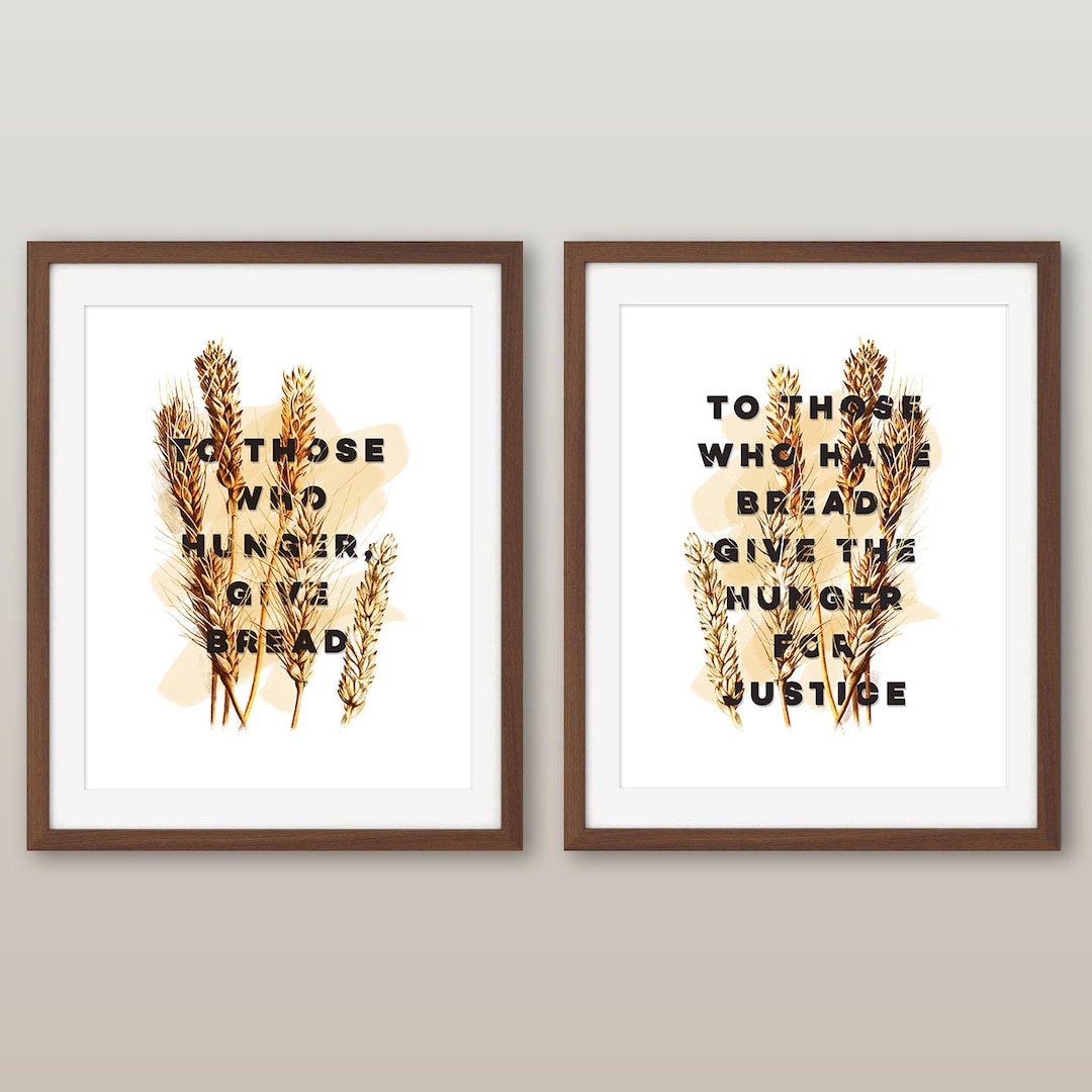 Latin Grace Prayer Social Justice Print Set - "to Those Who Hunger ...