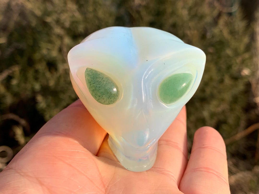 Opalite Alien Skull: Healing Crystal Home Decor - Etsy