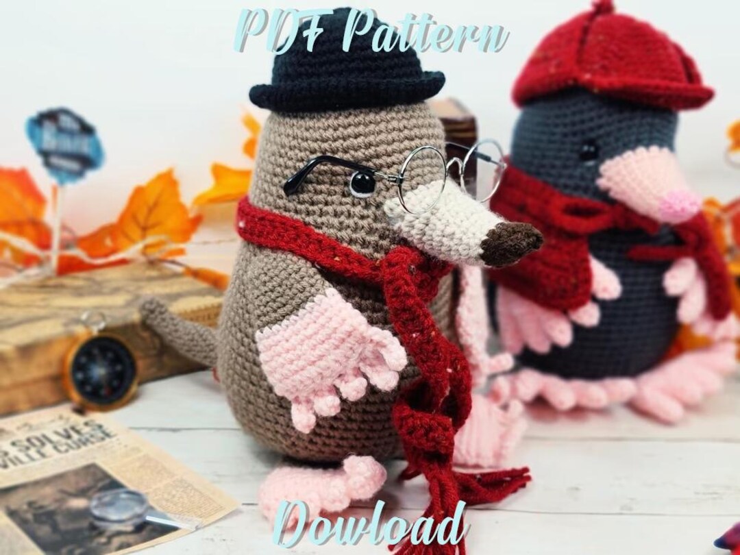 Detective Mole Crochet Pattern PDF, Digital Download, Sherlock Inspired ...