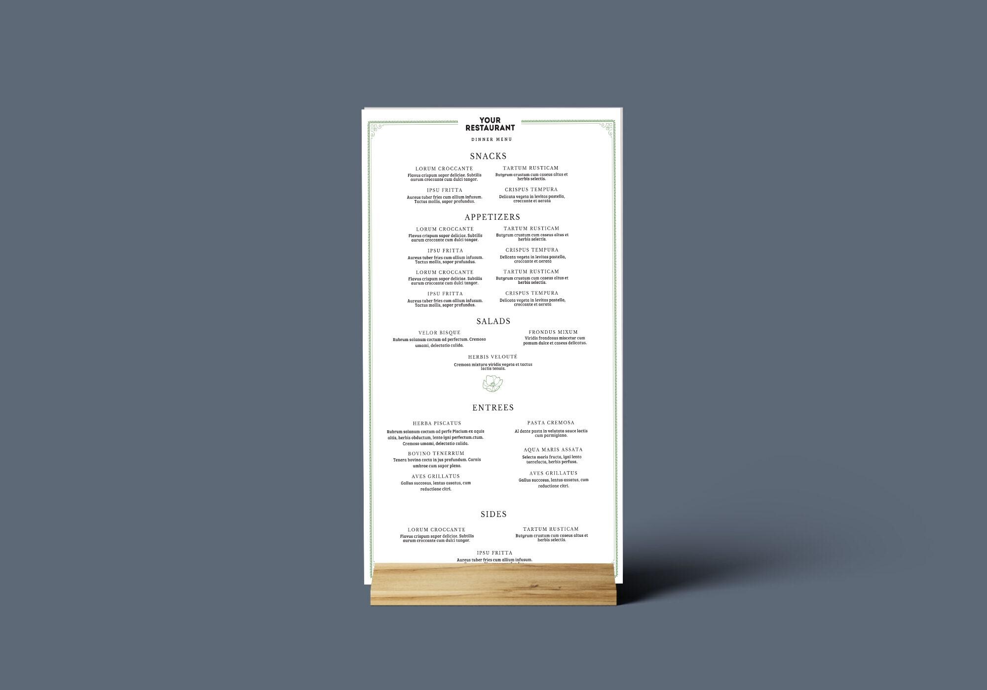 Elegant American Upscale Menu Template | 8.5x14 Canva Menu | Fine ...