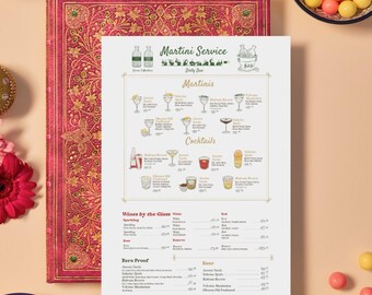 Martini Menu - Etsy