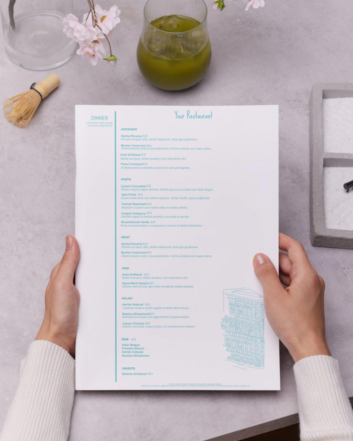 Chic Soho Restaurant Menu Template | 8.5x11 Canva Menu | Modern ...