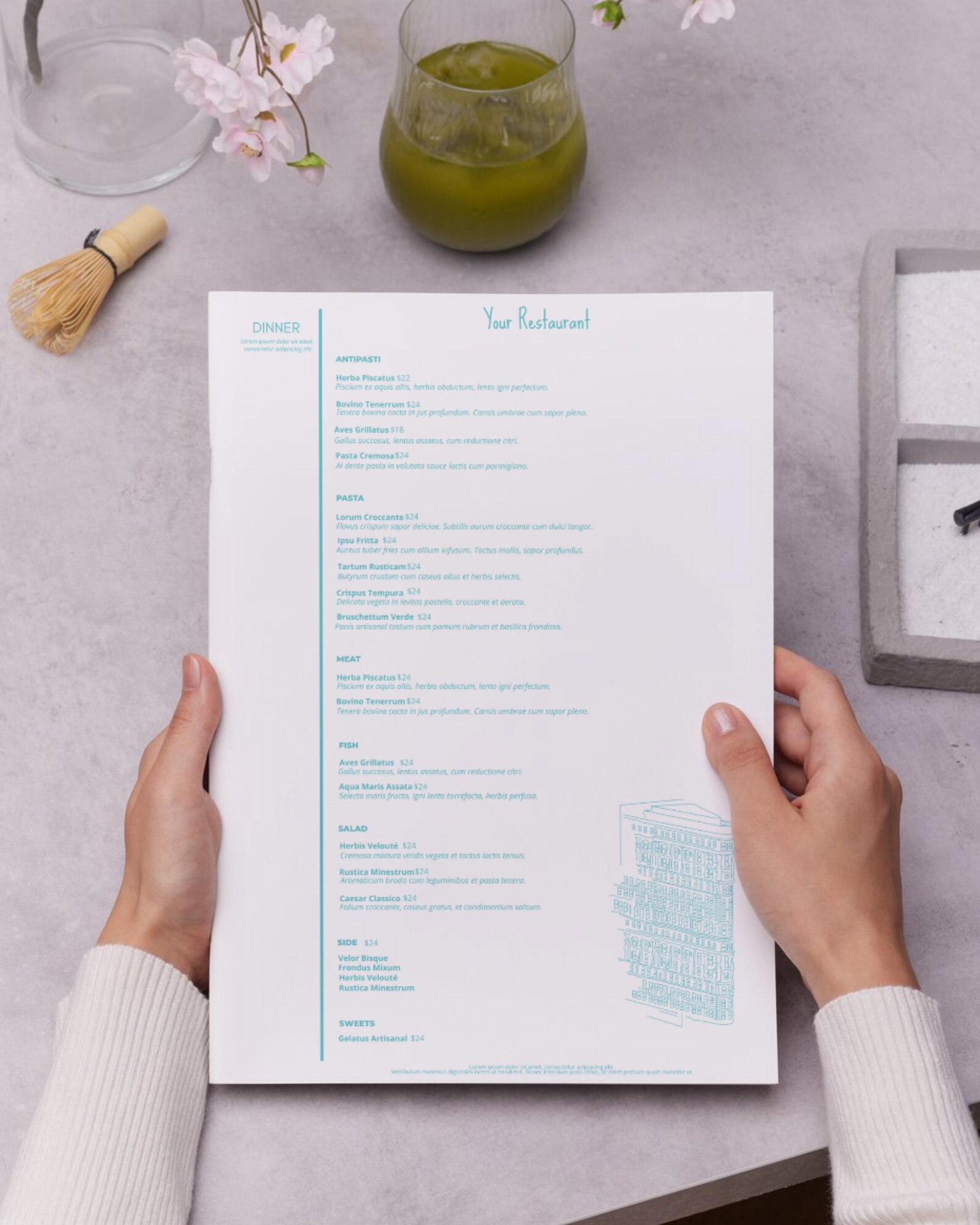 Chic Soho Restaurant Menu Template | 8.5x11 Canva Menu | Modern ...