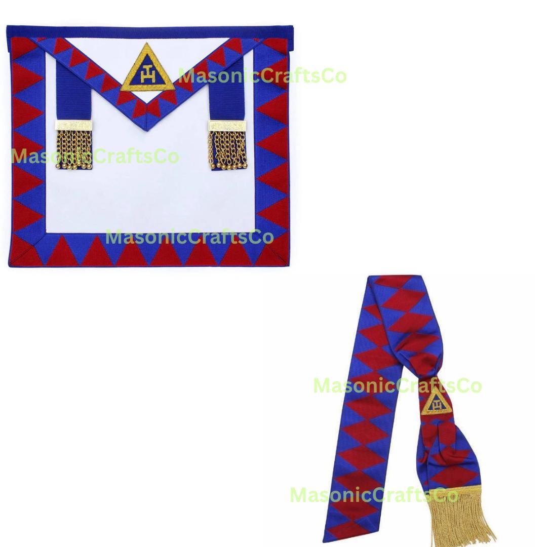 Royal Arch Masonic Regalia Set: Handmade Apron & Sash With Triple Tau ...