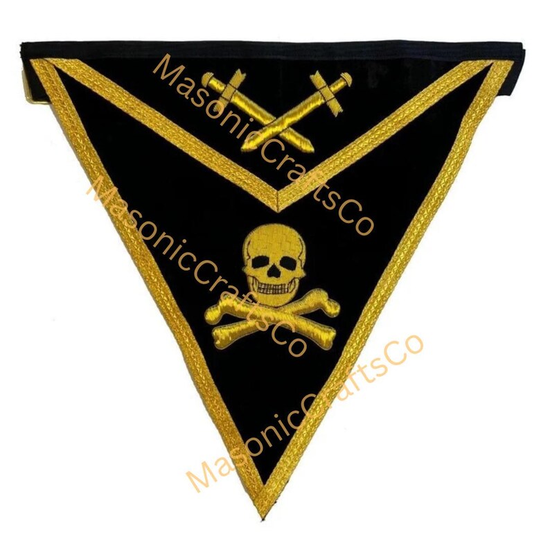 Masonic Knights Templar Triangle Collar – Skull & Crossbones Emblem ...